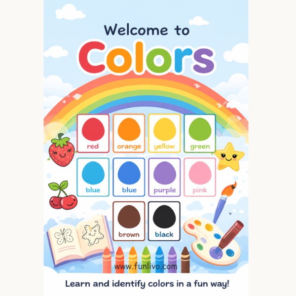 Color Identification Worksheets for Kids (Ages 2–5)