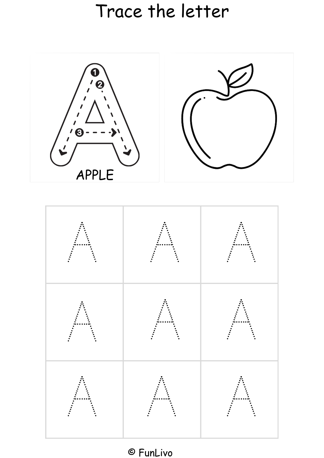 Uppercase Letter A Tracing & Coloring Worksheet (Free PDF)